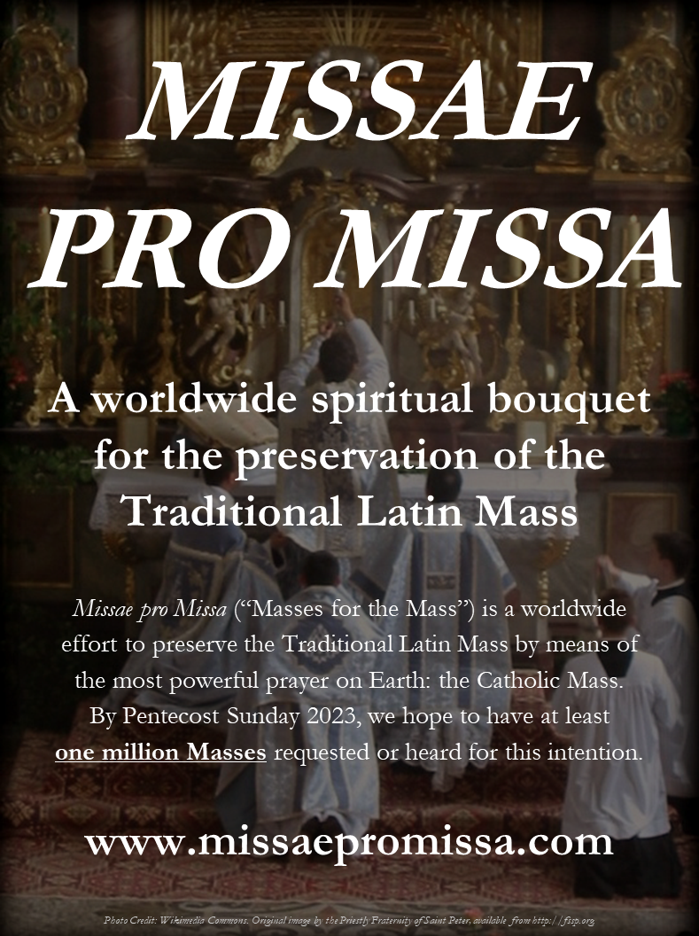 Missae pro Missa Update: News release for traditional Catholic media ...